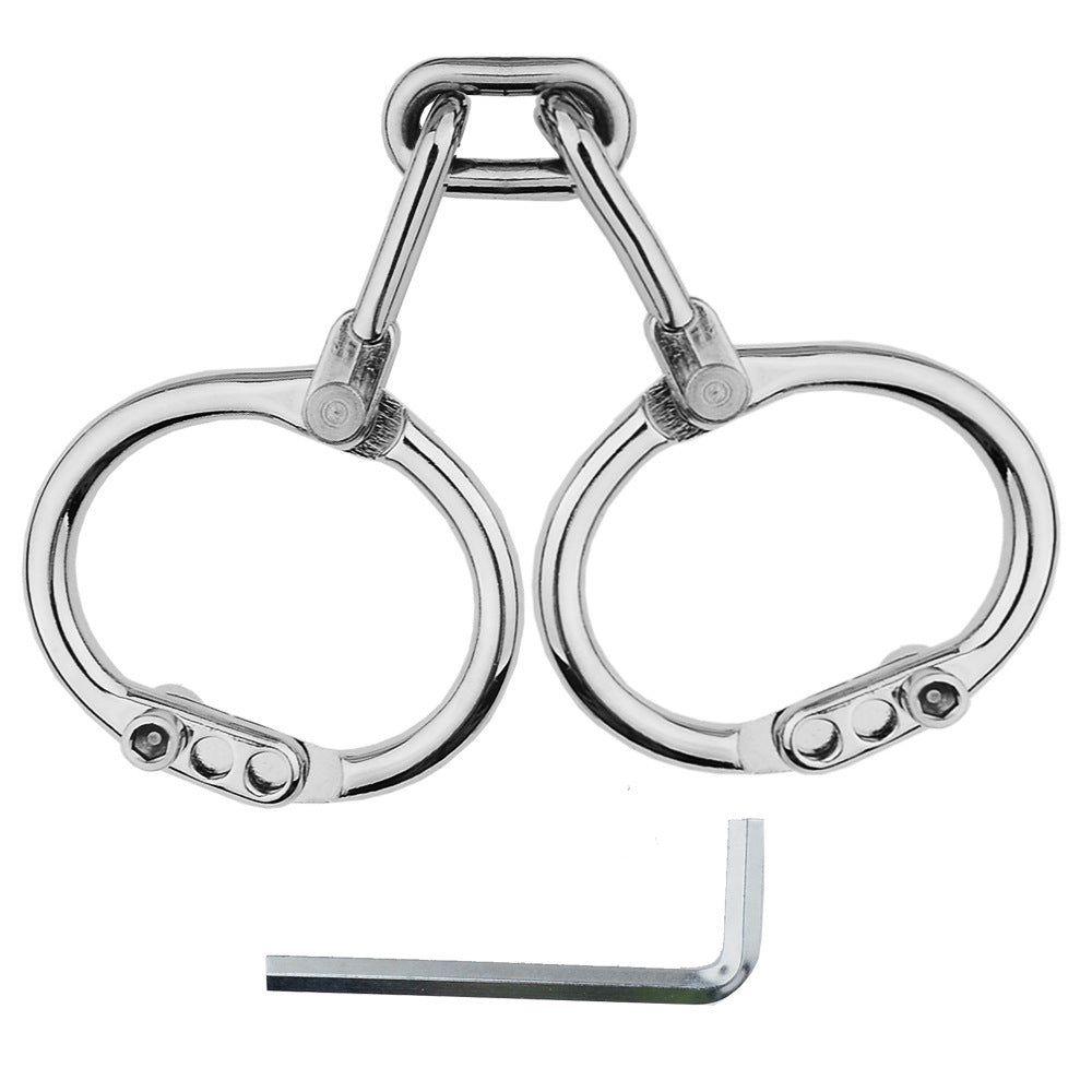 Steel handcuffs wrist and ankle cuffs BDSM fetish restraints cuffs for ...