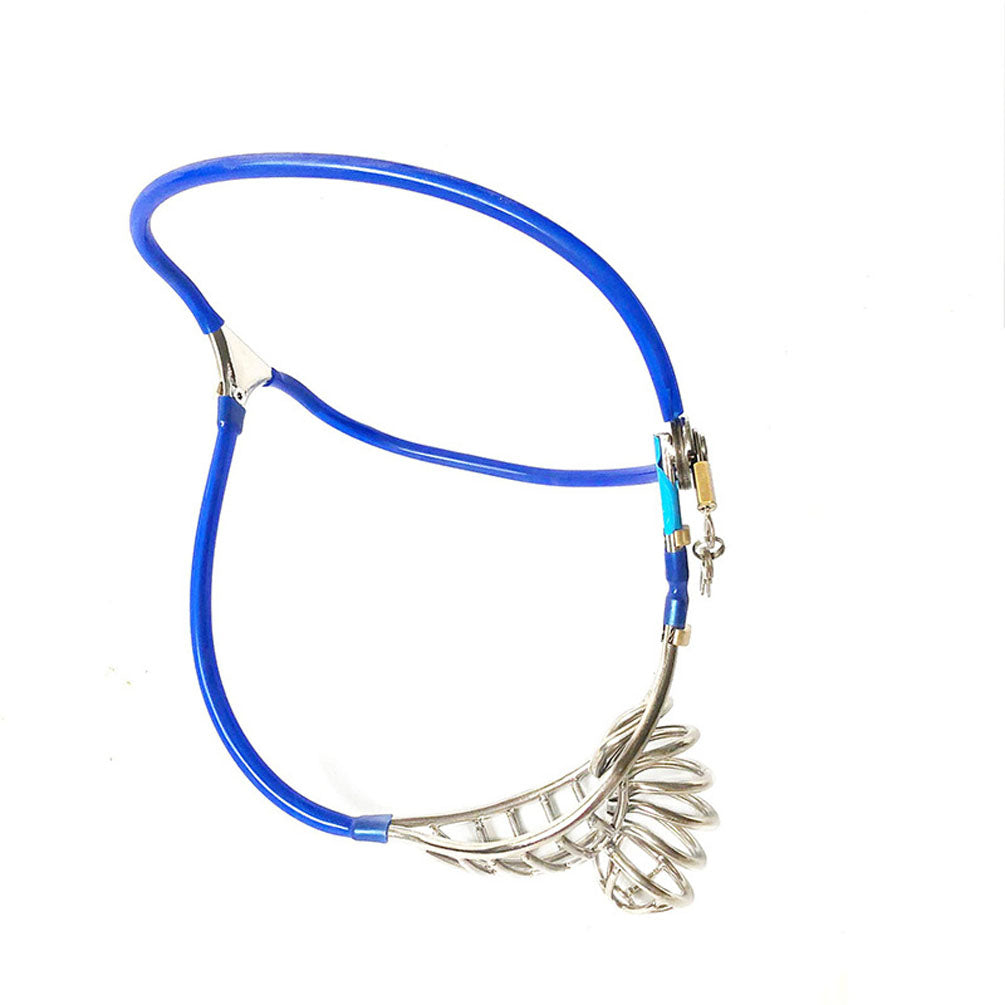 Men Chastity Cage Hollow Restraint Stainless Steel Penis Cage BDSM Bon ...