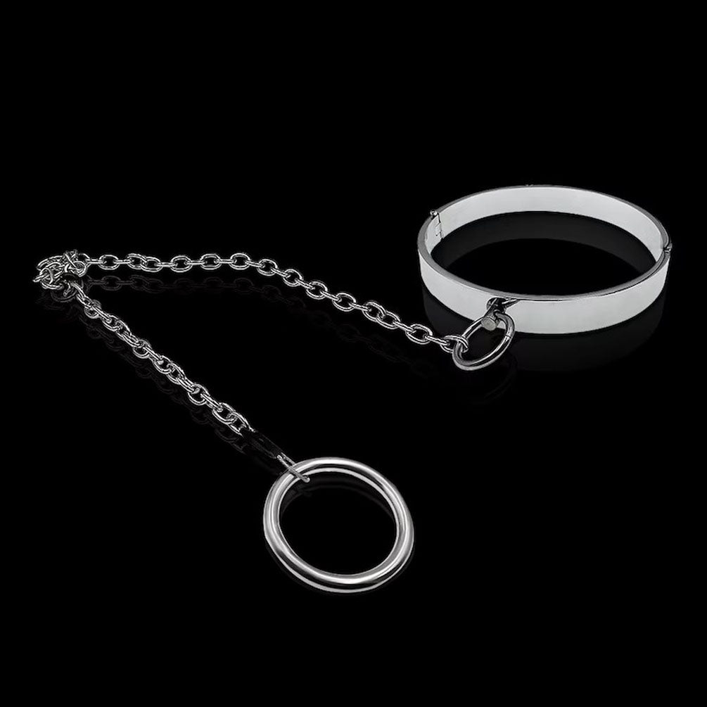 Metal Slave Sexual Restraint Neck Collar with Cock Ring Cbt Bdsm Kits ...