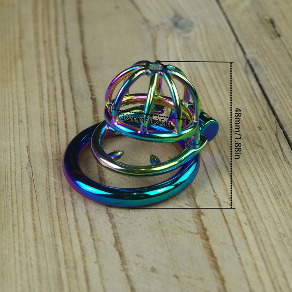 Chastity Cage with Urethral Sound, Stainless Steel Short Men Penis Loc ...