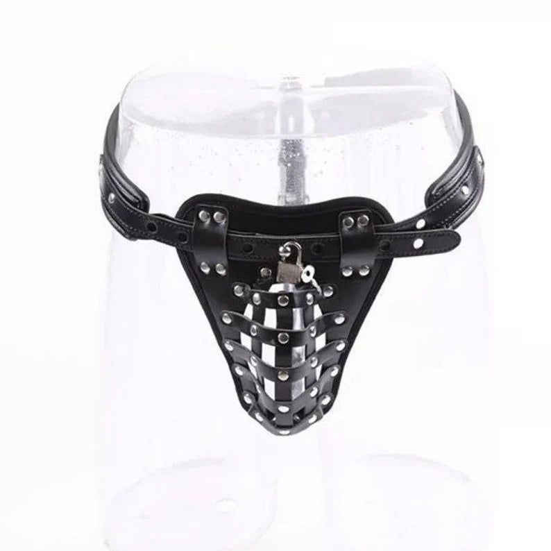 Black Leather BDSM Sexy Pants / Chastity Belt / Fetish Wear / Bondage ...
